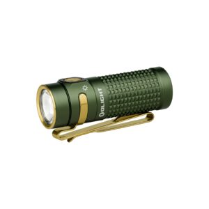 olight baton4 rechargeable edc flashlight, led pocket flashlight 1300 lumens with magnetic charging cable, small powerful bright flashlight ipx8 waterproof for home, camping and emergencies (od green)