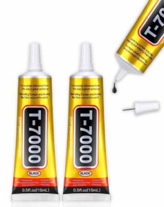 alecpea upgrade t-7000 black adhesive glue - 2pcs 15ml | high-performance waterproof adhesive for precision repairs, perfect for phone, electronics, jewelry, and crafts