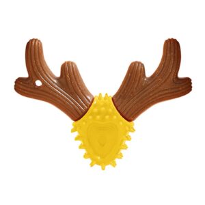 Ankexin Dog Chew Toy for Aggressive Chewer Antlers Shape Dogs Dental Chewing Toy Puppy Teething Bone Toy Toothbrush Pet Supply