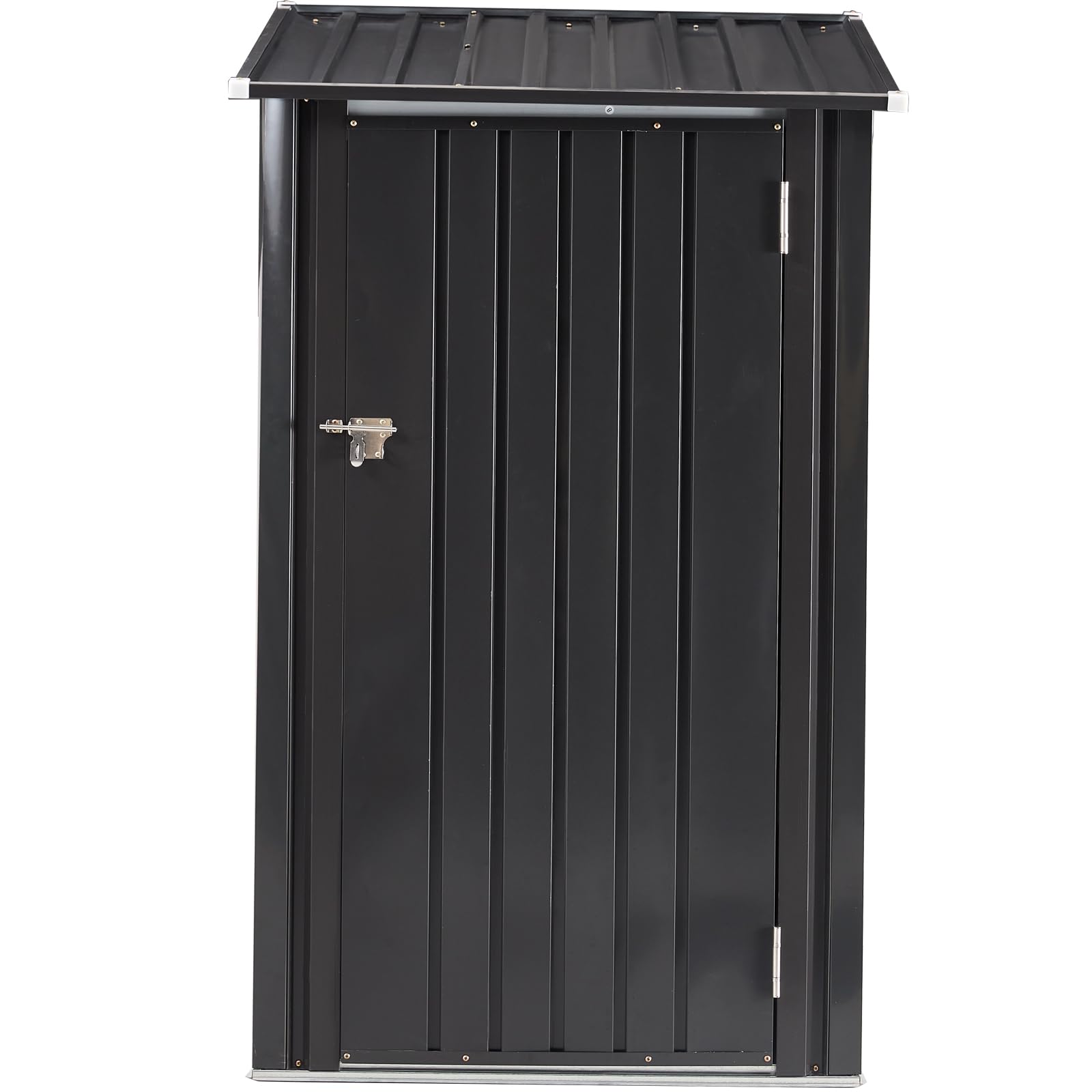 3 x 3 Ft Outdoor Storage Cabinet Waterproof, Sheds & Outdoor Storage Metal Shed with Single Lockable Door Small Shed Outdoor Storage for Patio, Backyard, Lawn Dark Gray