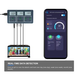 Vislone New Professional 8 in 1 Multi-parameter Water Testing Meter Digital LCD Multi-function Water Quality Monitor PH/EC/TDS/SALT/S.G/CF/ORP/Temperature Multiparameter Water Quality Tester