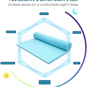 Nelaukoko Memory Foam 3 Inch Queen Mattress Topper Mattress Pad, Gel Infused Soft Bed Topper Bed Mattress Toppers for Pressure Relieving