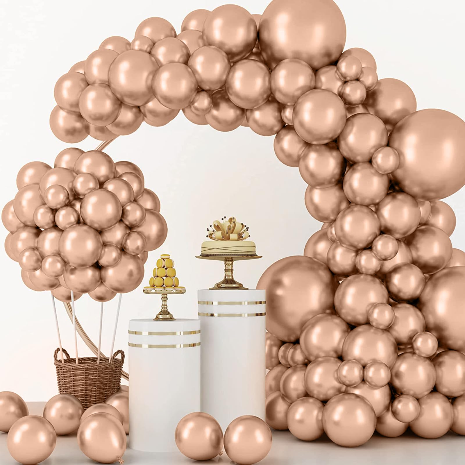 Metallic Balloons Champagne Gold 60PCS 12 Inch Latex Party Balloons Champagne Balloon for Balloon Garland Balloon Arch as Party Decorations for Wedding Birthday Graduation Bridal Bachelor Party