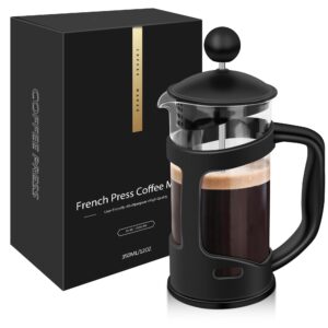 duchifad mini french press coffee maker 1 cups, 12oz coffee press, perfect for coffee lover gifts morning coffee, maximum flavor coffee brewer with stainless steel filter, 350ml - small