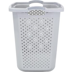 Plastic Laundry Basket 2.5 Bushel, Soft Silver