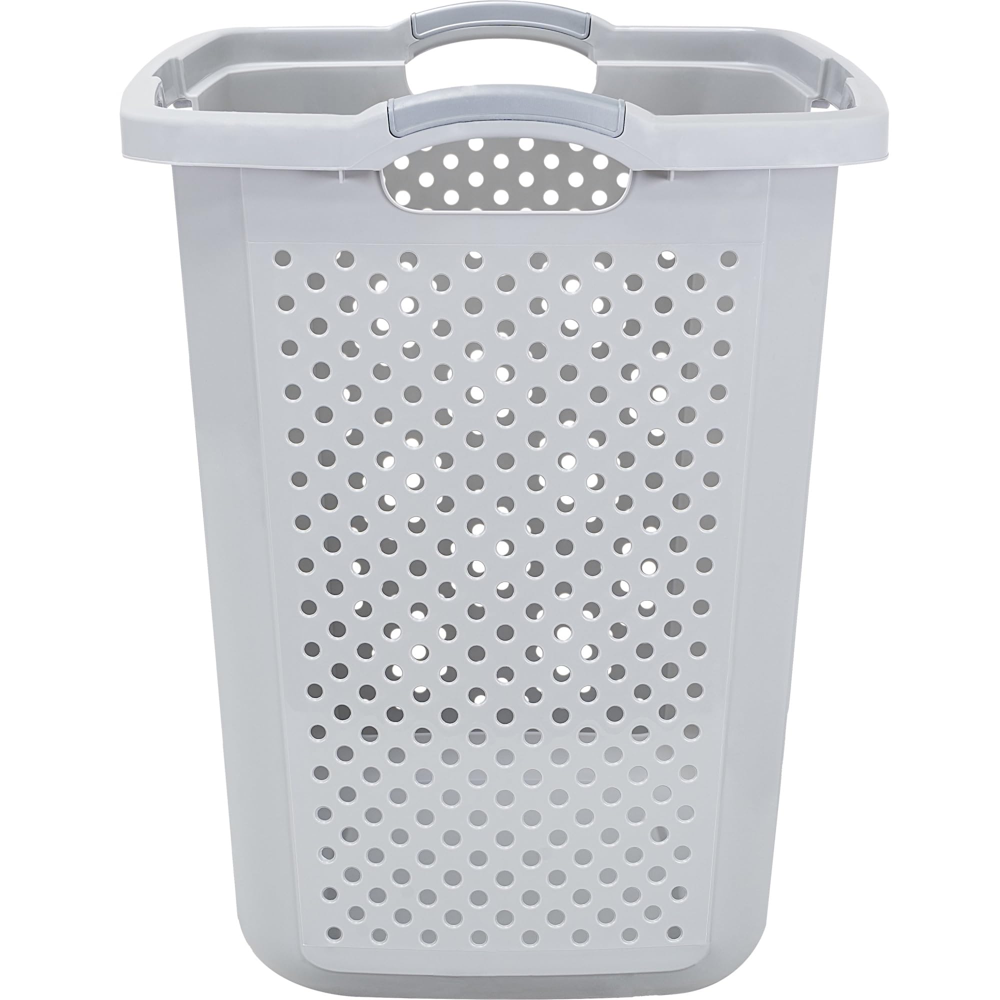 Plastic Laundry Basket 2.5 Bushel, Soft Silver