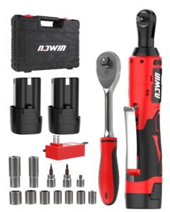 nawin 16.8v electric ratchet wrench, 3/8" cordless ratchet with 2-pack batteries, 40 ft-lbs, ultimate mechanic tool set, ratchet wrench 3/8", power ratchet tool kit (16.8v 3/8" cordless ratchet)