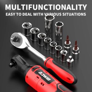 NAWIN 16.8V Electric Ratchet Wrench, 3/8" cordless ratchet with 2-Pack Batteries, 40 Ft-lbs, Ultimate Mechanic Tool Set, Ratchet Wrench 3/8", Power Ratchet Tool Kit (16.8V 3/8" Cordless Ratchet)