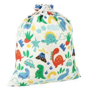 silenwest baby boy gift bags,premium canvas drawstring bags | extra large 24"x 20" | reusable fabric | perfect for baby showers,birthday parties and more | dinosaur garden