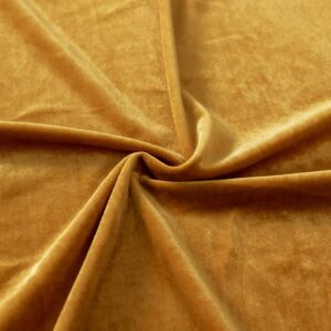 stretch velvet fabric by the yard for apparel,sewing,crafting,full dress 93% polyester 7% spandex 63" wide (gold,1yard)