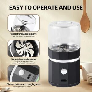 Electric Grinder spice grinder Herb Grinder - Compact and Efficient with USB Rechargeable Battery - 1.7oz Glass Spice Chamber - Premium Quality