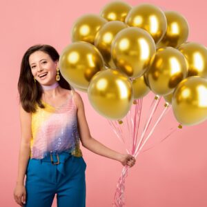 Gold Balloons 60PCS Metallic1 Balloons Gold Party Balloons 2 Inch Latex Balloons for Birthday Party Gold Party Decorations for Christmas Wedding Graduation Baby Shower Bachelorette Retirement Party