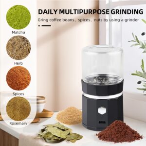 Electric Grinder spice grinder Herb Grinder - Compact and Efficient with USB Rechargeable Battery - 1.7oz Glass Spice Chamber - Premium Quality