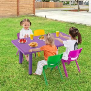 Axidou 6 Pack Premium 11" H Plastic Stackable School Chairs, Toddler and Kids Chair for Daycare, School, Outdoor, Home - Blue