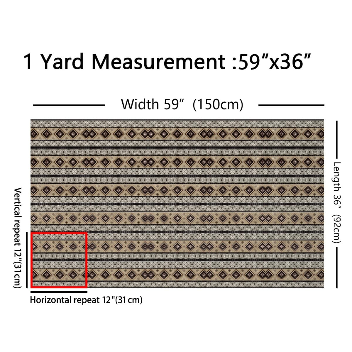 Boho Western Fabric by The Yard 2 Yards Brown Aztec Decorative Waterproof Outdoor Fabric Outdoor Fabric Ethnic Tribe Arrow Aztec Upholstery Fabric for Chairs Boho Exotic Outdoor Fabric