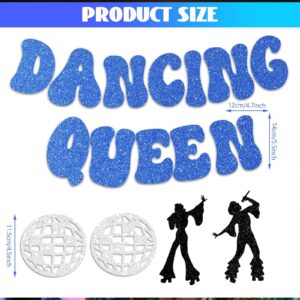 Konsait Glitter Dancing Queen Party Decorations, Mamma Mia Bachelorette Party Decorations Disco Ball Banner for Birthday Bridal Shower Wedding Party