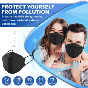 XDX KN95 Face Masks 100 Pack, 5 Layers Breathable Comfortable KN95 Masks for Adults Women Men, Black Masks Disposable Individually Wrapped