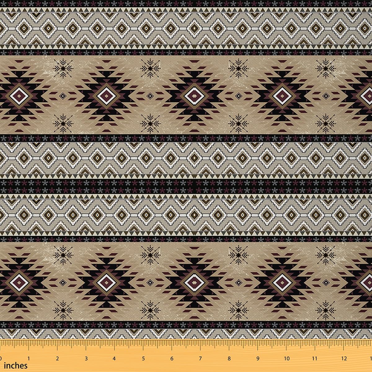 Boho Western Fabric by The Yard 2 Yards Brown Aztec Decorative Waterproof Outdoor Fabric Outdoor Fabric Ethnic Tribe Arrow Aztec Upholstery Fabric for Chairs Boho Exotic Outdoor Fabric