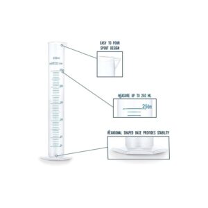 HOBBYIN 250 ML Hydrometer Test Jar, Measuring Cylinder,Test Homebrewed Beer, Wine, Mead, Cider,Easy to Use & Read