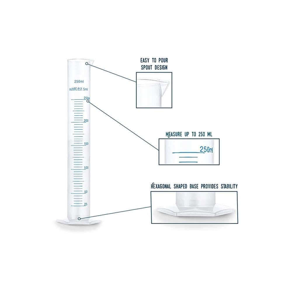 HOBBYIN 250 ML Hydrometer Test Jar, Measuring Cylinder,Test Homebrewed Beer, Wine, Mead, Cider,Easy to Use & Read