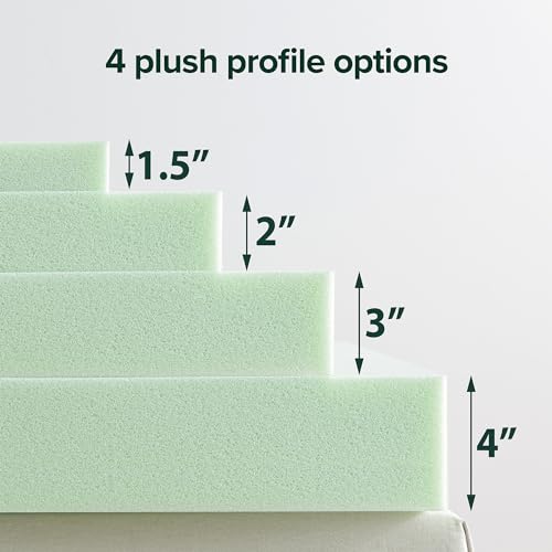 ZINUS 4 Inch Green Tea Memory Foam Mattress Topper, Smaller, More Convenient WonderBox Packaging, Pressure-Relieving Layers, CertiPUR-US Certified, Twin