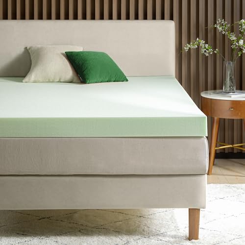 ZINUS 4 Inch Green Tea Memory Foam Mattress Topper, Smaller, More Convenient WonderBox Packaging, Pressure-Relieving Layers, CertiPUR-US Certified, Twin