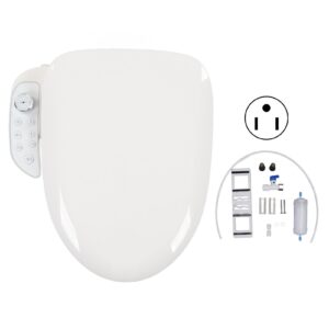 Electric Bidet Toilet Seat - Heated Smart Bidet with 4 Temperature Settings, Self Cleaning Attachment for Home and Hotel Bathrooms(us plug)