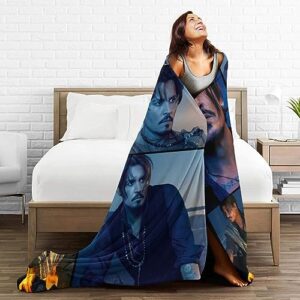 LJYHLAA Flannel Throw Johnny Depp Blanket Beach Blanket Decoration Bedroom Living Room Suitable for Children/Adults Throw Blankets 50"X40"