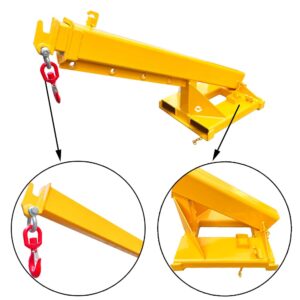 EQCOTWEA Adjustable Forklift Jib Boom Crane, Forklift Telescopic Arm, Forklift Mobile Crane, Forklift Telescopic Boom Attachment Towing Handling Equipment 3T/6600LB 63-98in Adjustable Boom