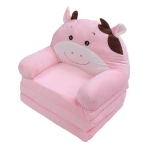 aqur2020 foldable kids sofa lazy toddler seat folding cow girl for pink sofa bed couch cute sofas (3 layer)