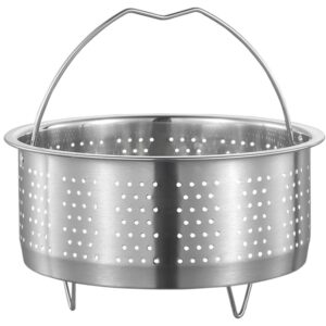 doitool stainless steel steamer basket for metal steamer insert steaming rack with handle vegetables fruit colander strainer rice cooker steaming basket for dumpling dim sum 22cm