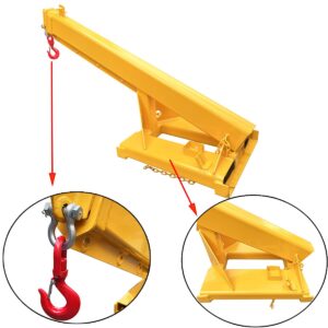 EQCOTWEA 2T/4400LB Adjustable Forklift Jib Boom Crane Mobile Crane Lifting Forklift 63-98" Arm Forklift Telescopic Boom Attachment Forklift Extension Towing Handling Equipment