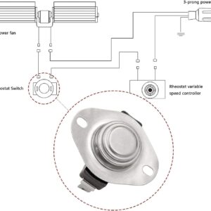 BoyoTec Wood Stove Thermostat Switch, Fireplace Blower Fan Thermal Switch, Snap Disc Temp Control (100°F ON and 85°F Off), Snap Disc Thermostat Switch