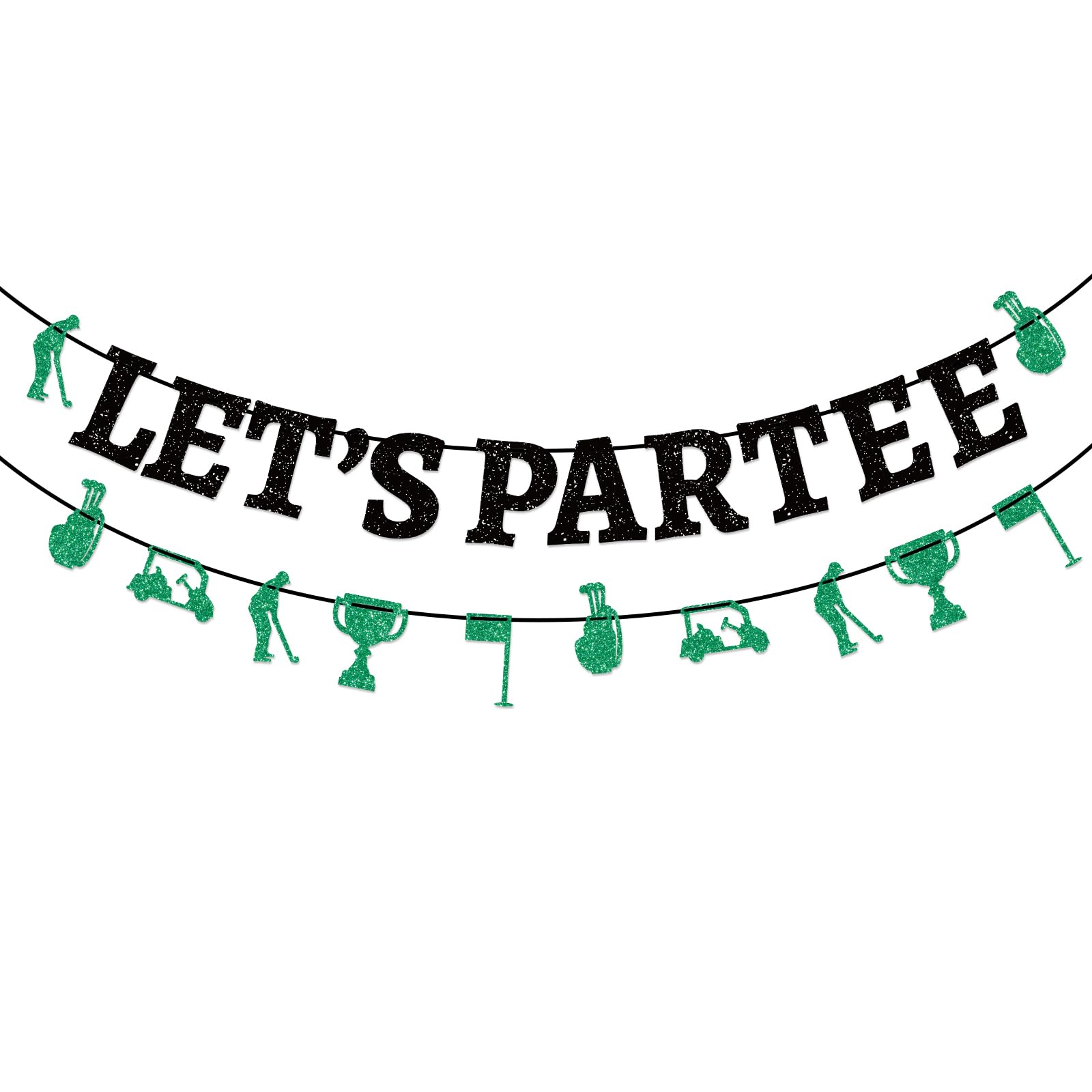 Golf Birthday Banner Let's Partee Golf Themed Party Decorations Golf Party Supplies for Lets Partee Banner Golf Happy Birthday Party Adults Kids Baby Shower Hanging Swril Decor