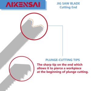 AIKENSAI 30-Piece T101B T144D T111C T118A Jigsaw Blades T Shank for Wood Plastic Metal Assorted Jig Saw Blade Set Compatible with RYOBI Milwaukee Makita Bosch DeWalt etc