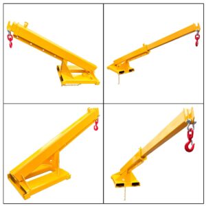 EQCOTWEA Adjustable Forklift Jib Boom Crane, Forklift Telescopic Arm, Forklift Mobile Crane, Forklift Telescopic Boom Attachment Towing Handling Equipment 3T/6600LB 63-98in Adjustable Boom