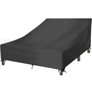 double chaise lounge cover, 420d oxford chaise lounge covers outdoor waterproof protective patio double wide chaise lounge chair dustproof cover 82"l x 58"w x 34"h, black