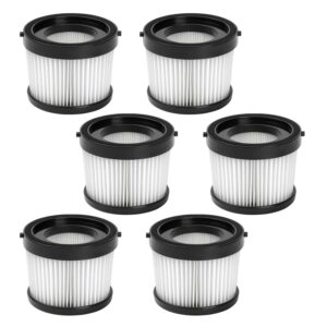 6 pack replacement dcv501hb vacuum filters compatible with dewalt 20v vacuum cordless handheld vacuum washable and reusable, part # dcv5011h