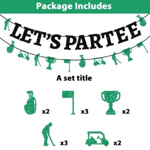 Golf Birthday Banner Let's Partee Golf Themed Party Decorations Golf Party Supplies for Lets Partee Banner Golf Happy Birthday Party Adults Kids Baby Shower Hanging Swril Decor