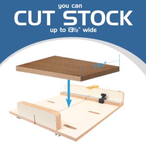 Fulton MDF Crosscut Sled for Table Saw | Aluminum Miter Slot Runners | Adjustable Stop & Transparent Guard | Cut Precise Accurate Miters | Cross Cut Sled For a Table Saw | Angle Table Saw Sled Kit