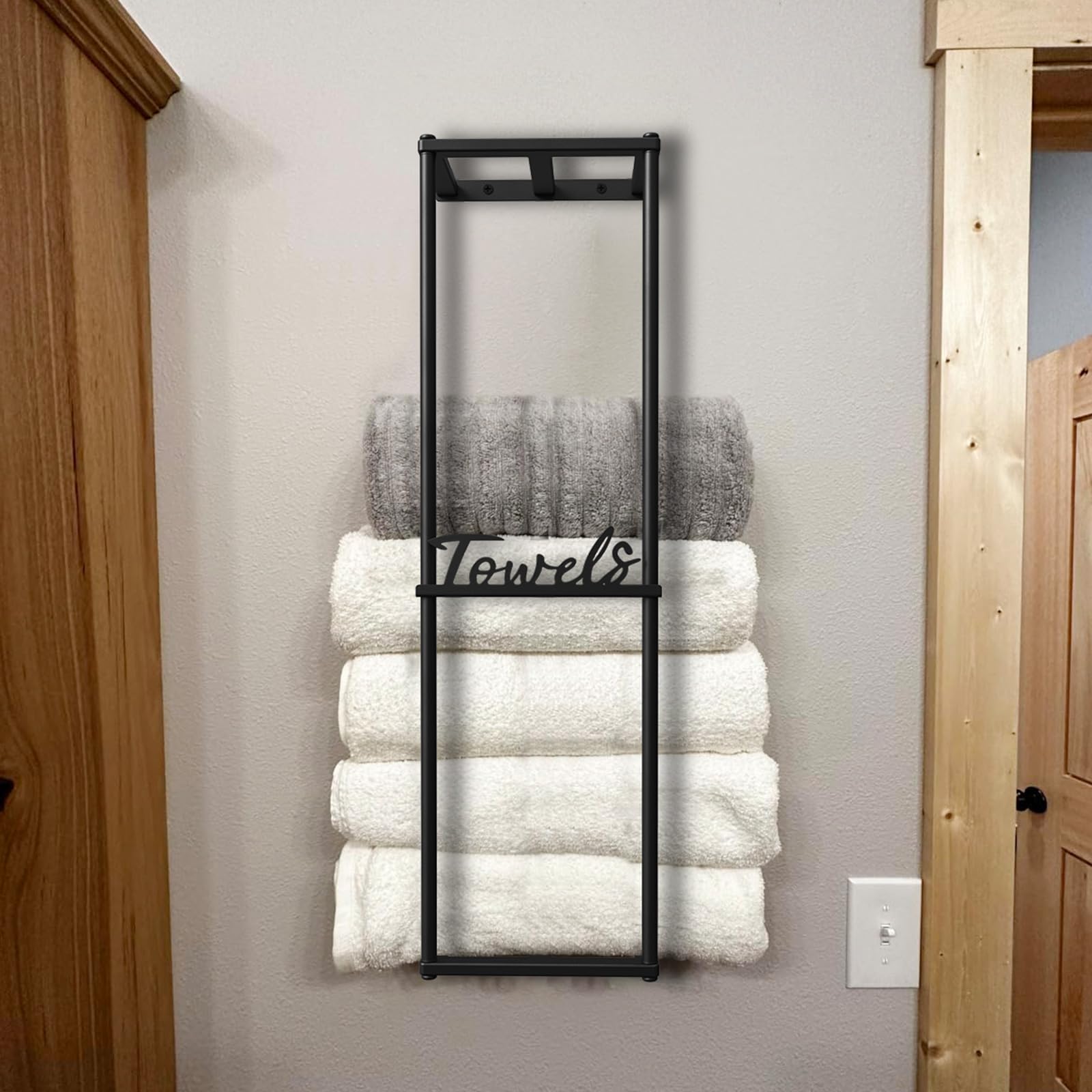 28" Wall Towel Rack for Bathroom Towel Rack Wall Mounted Towel Holder for Rolled Bath Towels,New Upgrade 3 Bars Towel Rack (28" with alphanumeric)