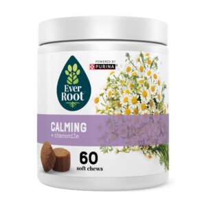 everroot by purina calming dog supplements soft chews - 10.6 oz. canister