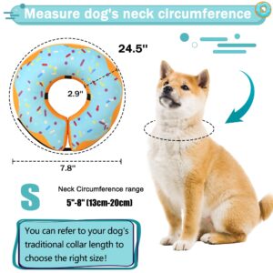 Recovery Donut Collar for Dogs & Cat,Inflatable Dog Cone Collar Alternative After Surgery,Soft Dog Cone for Large Medium Small Dog,Adjustable Dog Neck Donut Collar(Blue,Small)