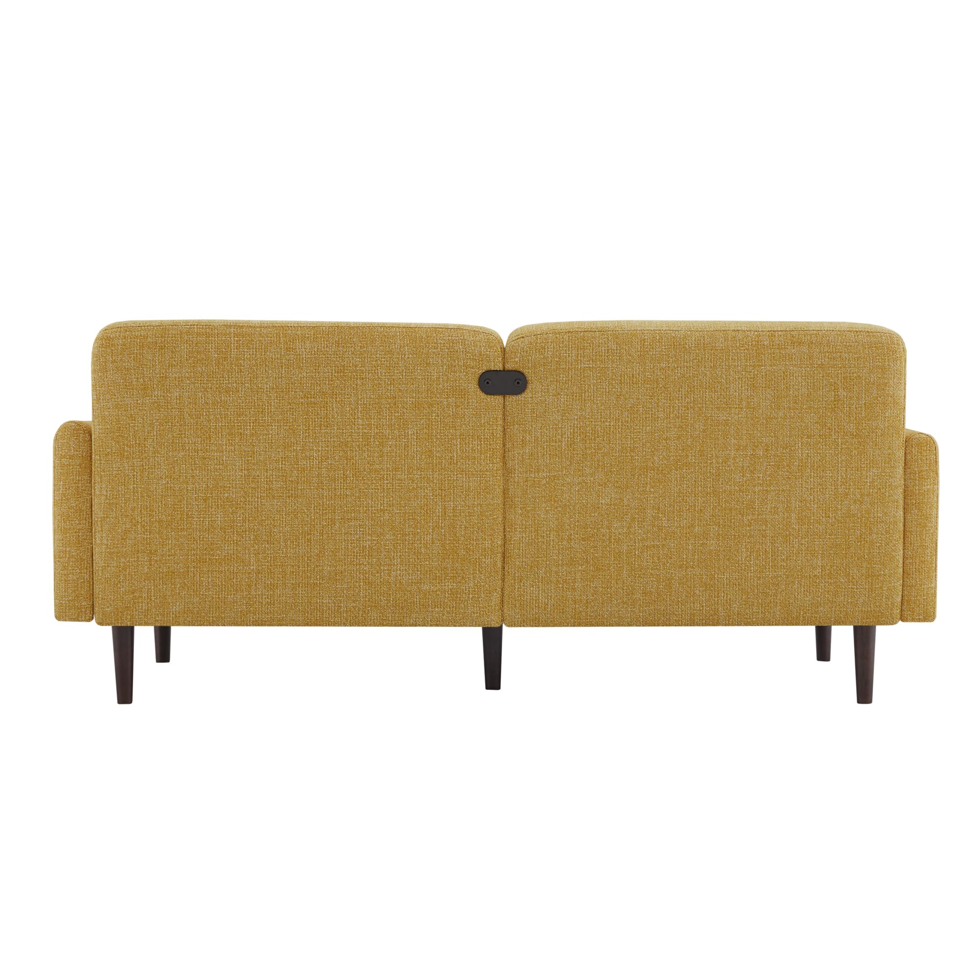 CHITA Mid-Century Modern Sofa, Fabric Couch for Living Room with Solid Wood Leg, No-Tools Assembly, 73''W, Mustard