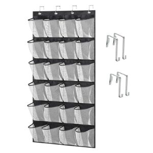 miidntlx over the door shoe organizer,hanging shoe organizers for closet entryway cabinet door hanger,shoes storage stand wall holder,space saving clear 24 pocket mesh breathable shoe rack