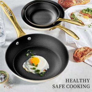 Innerwell Nonstick Frying Pans,Cast Iron Frying Pan Sets 8 Inch,9.5 Inch and 11 Inch,Cast Iron Skillet Set Professional Nonstick Cookware Set,Cast Iron Pan for Cooking W/Stay Cool Handle