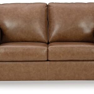 Signature Design by Ashley Bolsena Contemporary Leather Match Loveseat, Dark Brown