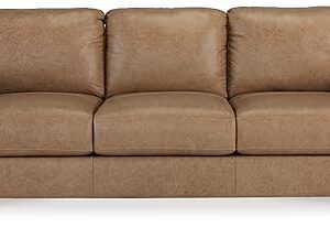 Signature Design by Ashley Lombardia Contemporary Leather Match Sofa, Light Brown