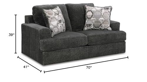 Signature Design by Ashley Karinne Casual Loveseat with Non-skid Legs, Gray