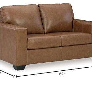 Signature Design by Ashley Bolsena Contemporary Leather Match Loveseat, Dark Brown